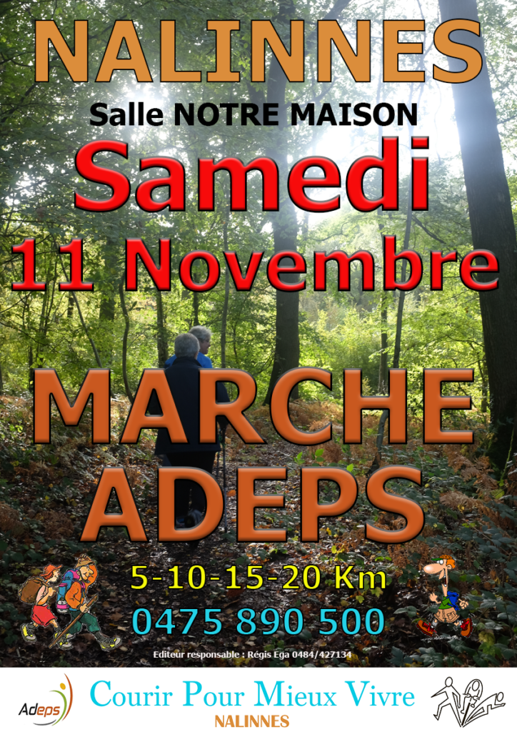 SAMEDI 11/11 Marche ADEPS à Nalinnes ! – CPMV Nalinnes